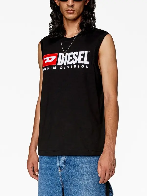 DIESEL® T-isco-div Cotton Tank Top - Black