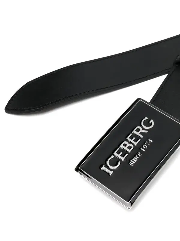 Iceberg Logo-lettering Leather Belt