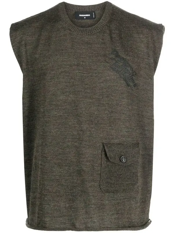 Dsquared2 Flap Pocket Crew Neck Vest