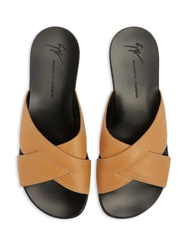 GIUSEPPE ZANOTTI Flavio Slip-on Sandals - Brown