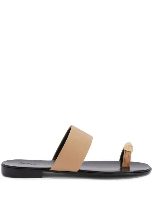 GIUSEPPE ZANOTTI Norbert Leather Toe-loop Sandals - Brown