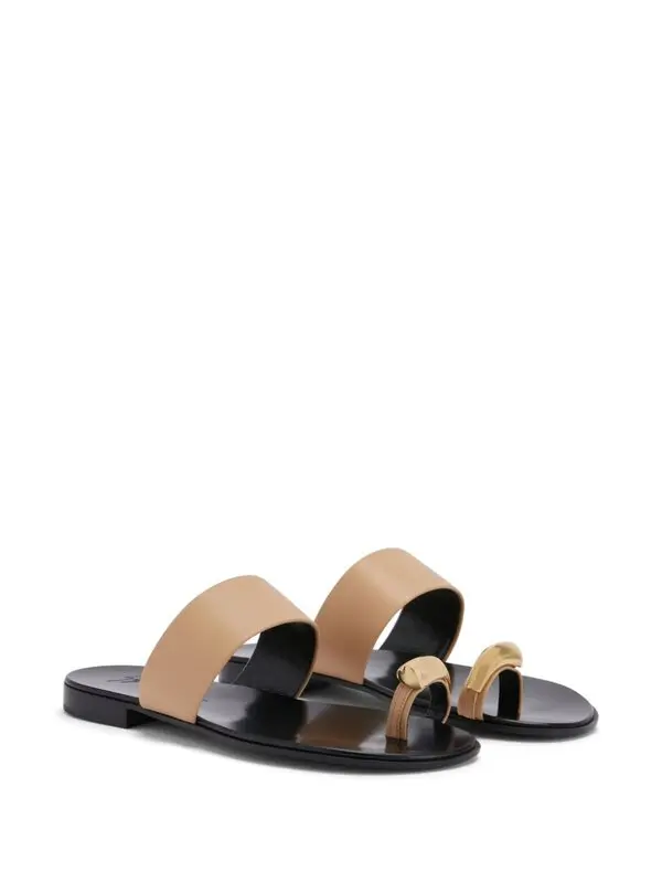 GIUSEPPE ZANOTTI Norbert Leather Toe-loop Sandals - Brown