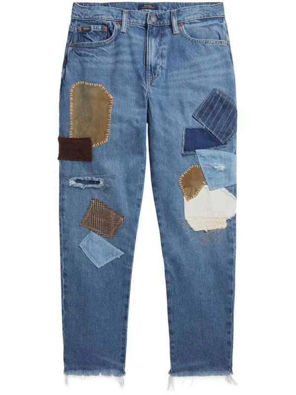 Ralph Lauren Patchwork Cropped Jeans - Blue