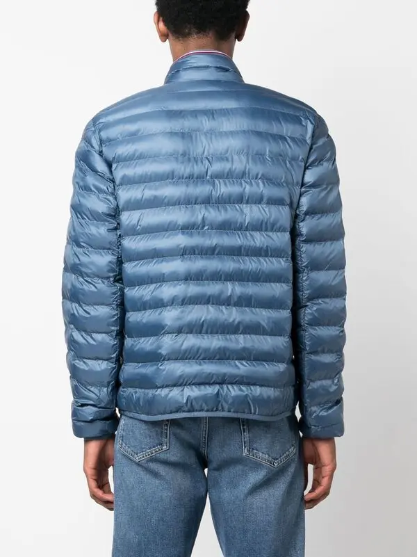 Tommy Hilfiger Logo-patch Zipped Puffer Jacket - Blue