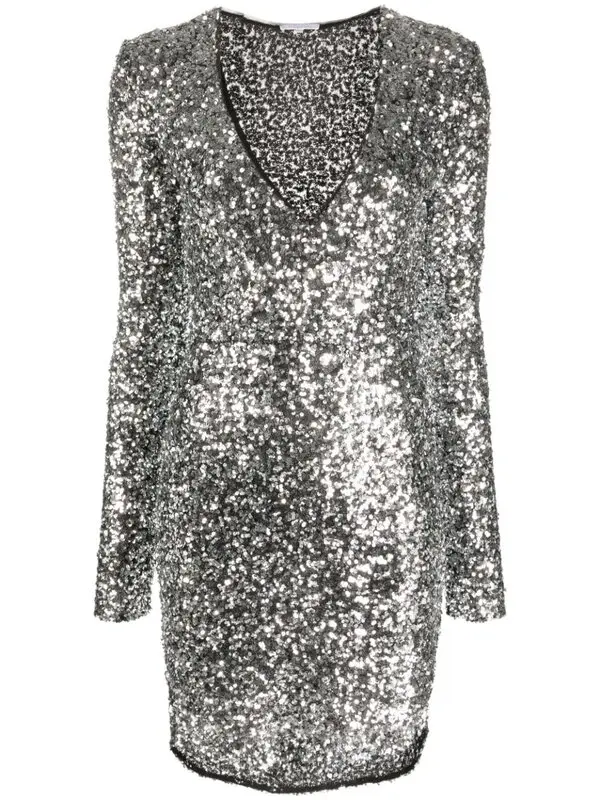 Patrizia Pepe V-neck Sequined Mini Dress
