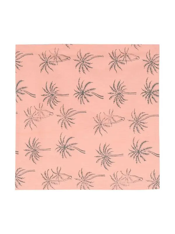 LES-OTTOMANS Palm Tree-print Cotton Napkin - Pink