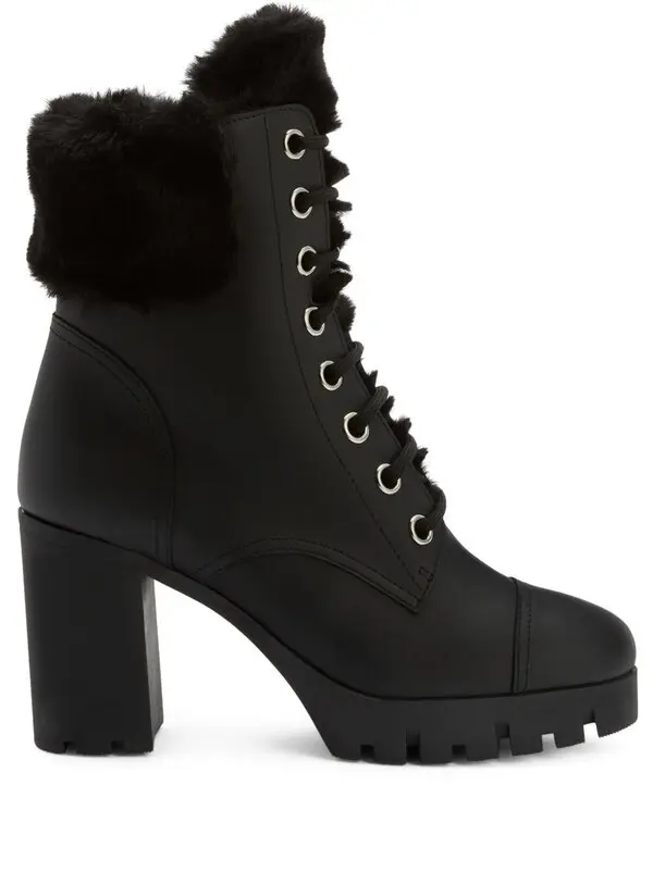 GIUSEPPE ZANOTTI 90mm Moyra Leather Boots - Black