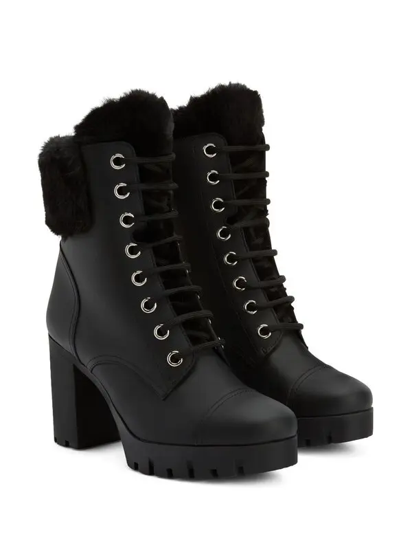GIUSEPPE ZANOTTI 90mm Moyra Leather Boots - Black