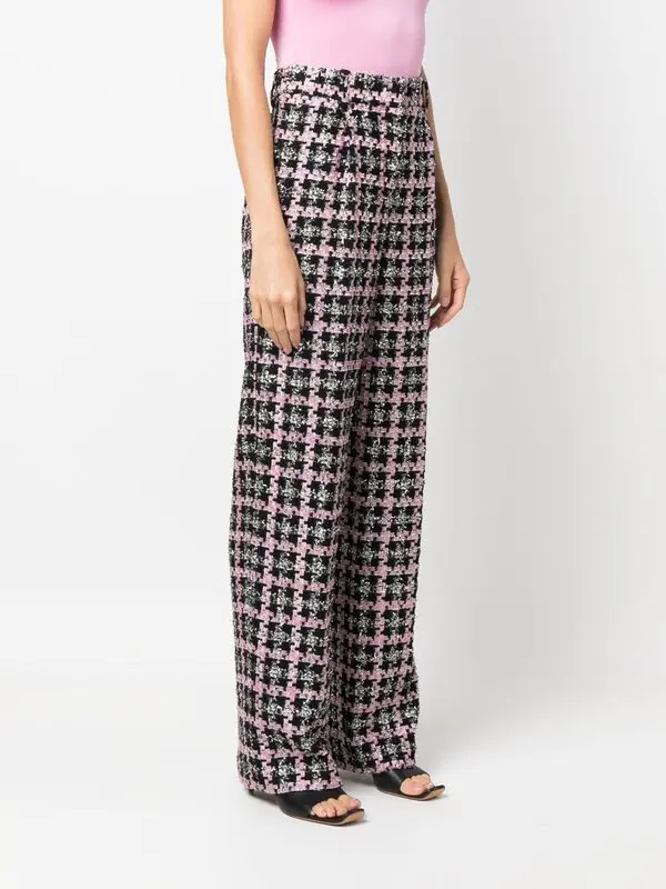 MSGM High-waisted Tweed Trousers