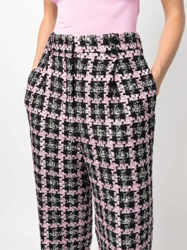 MSGM High-waisted Tweed Trousers