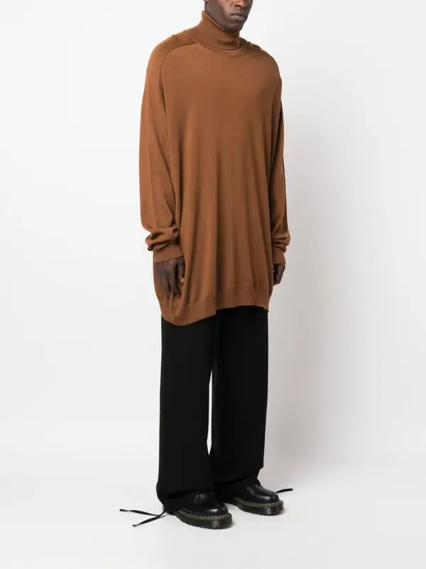 SOCIETE ANONYME Roll-neck Longline Wool Jumper