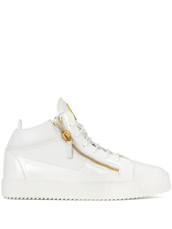 GIUSEPPE ZANOTTI Kriss Mid-top Leather Sneakers - White