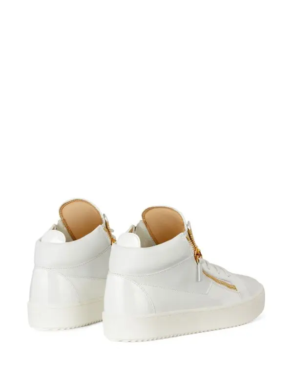 GIUSEPPE ZANOTTI Kriss Mid-top Leather Sneakers - White