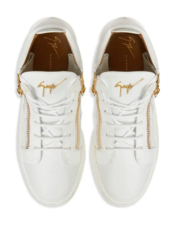 GIUSEPPE ZANOTTI Kriss Mid-top Leather Sneakers - White