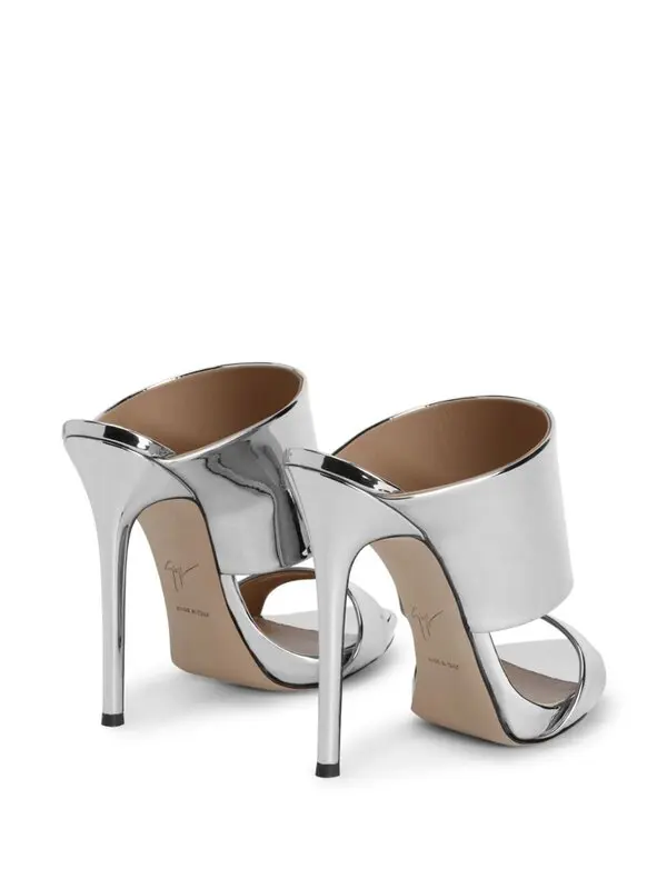 GIUSEPPE ZANOTTI Andrea Leather Sandals - Silver
