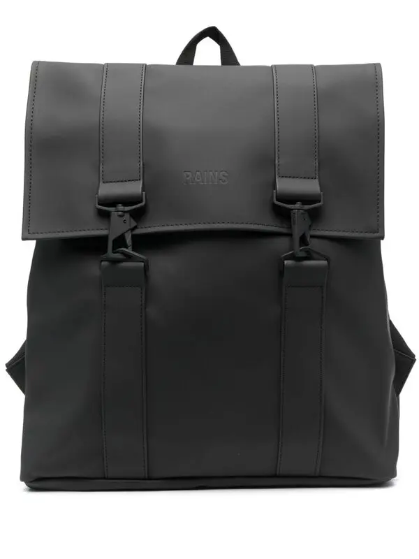 Rains Logo-debossed Waterproof Backpack - Black