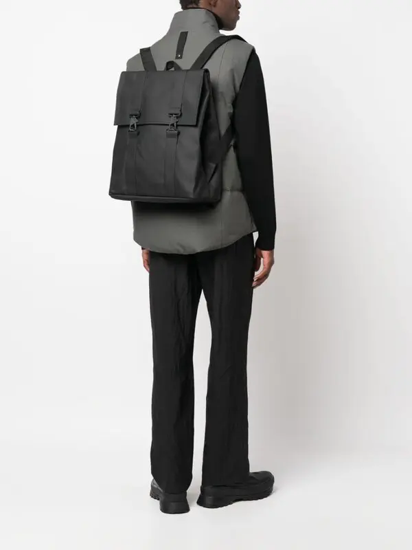 Rains Logo-debossed Waterproof Backpack - Black