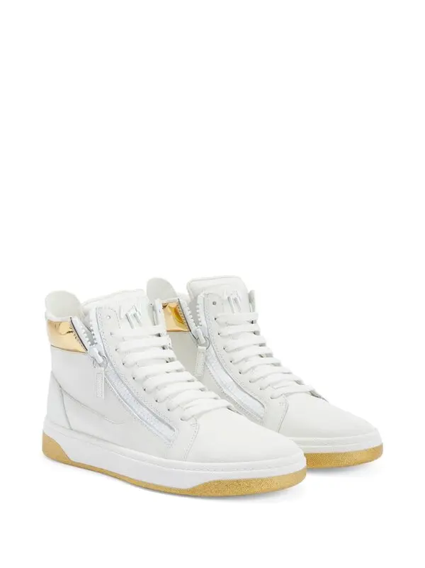 GIUSEPPE ZANOTTI Double-zip High-top Sneakers - White