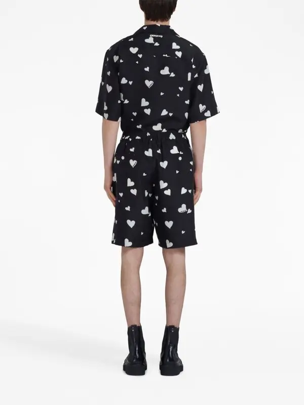 Marni Heart Print Silk Shorts