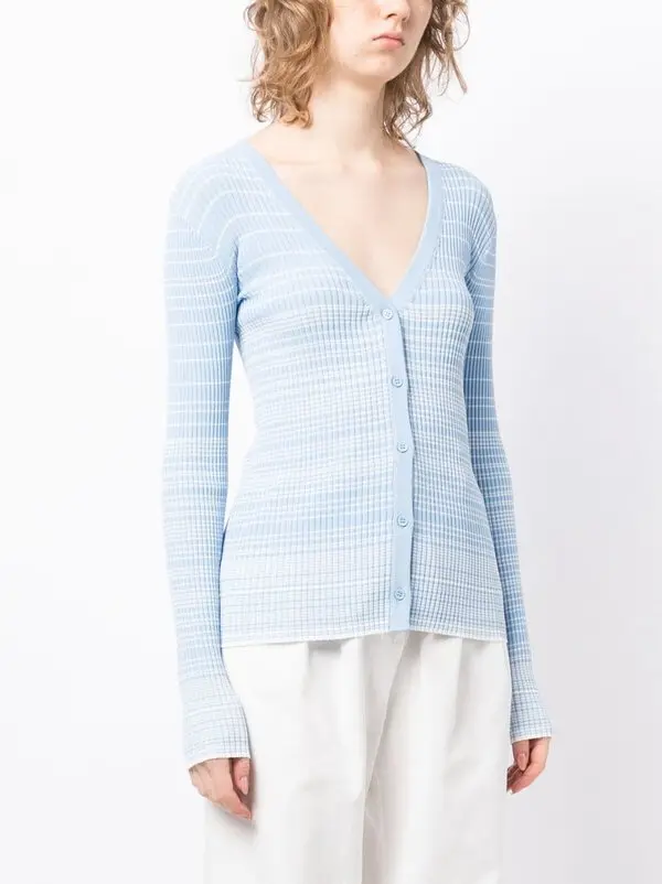Staud Cargo Sweater Striped Ribbed-knit Cardigan