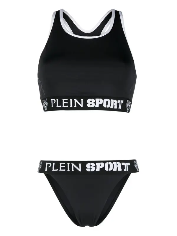 PLEIN SPORT Baroque Tiger Bikini Set - Black