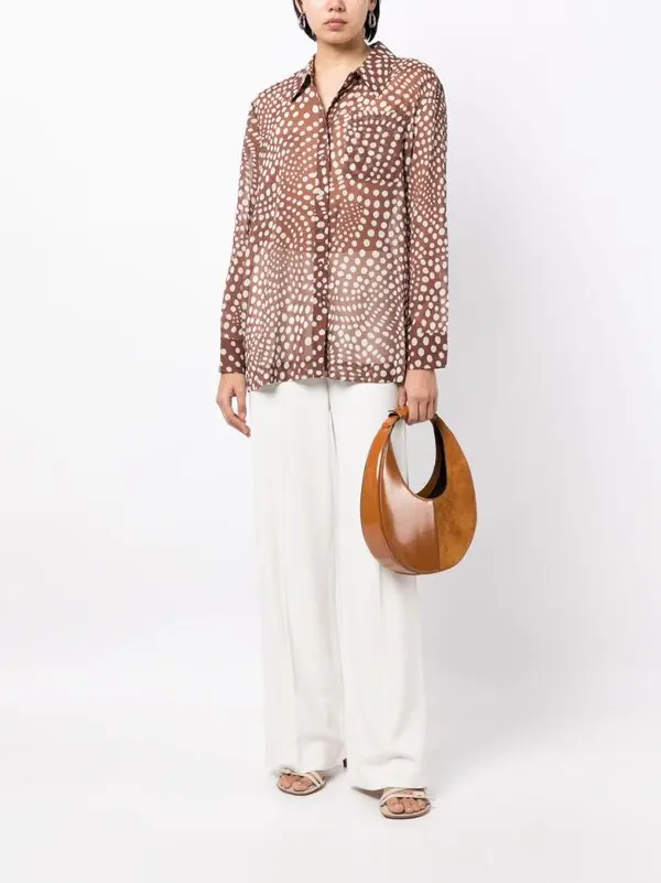 Staud Graphic-print Semi-sheer Shirt