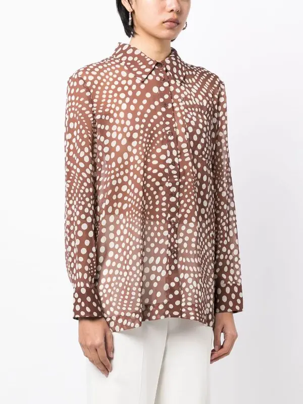 Staud Graphic-print Semi-sheer Shirt