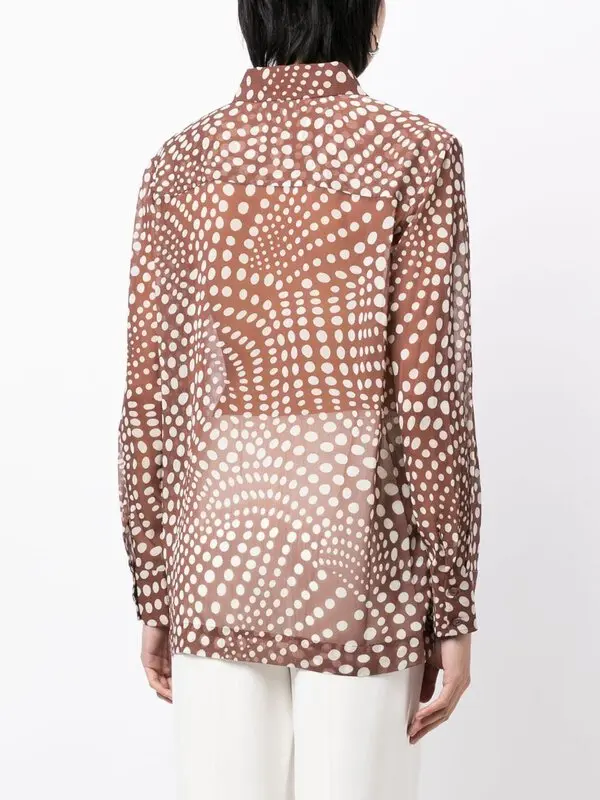 Staud Graphic-print Semi-sheer Shirt