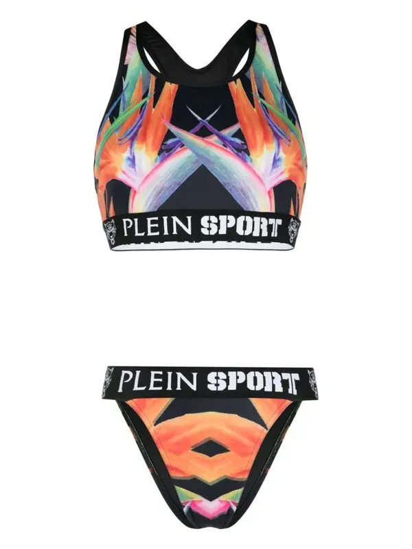 PLEIN SPORT Floral Print Bikini Set - Black