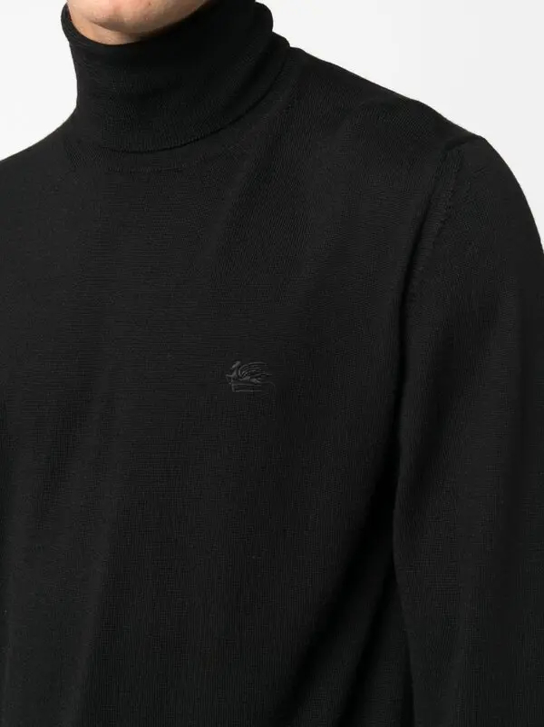 Etro Logo-embroidered Roll-neck Jumper