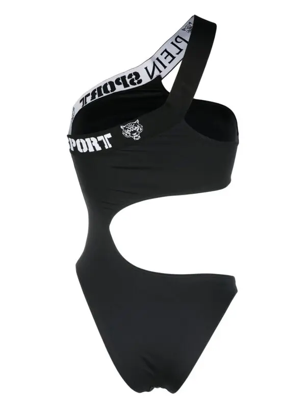 PLEIN SPORT Logo-tape One-shoulder Swimsuit