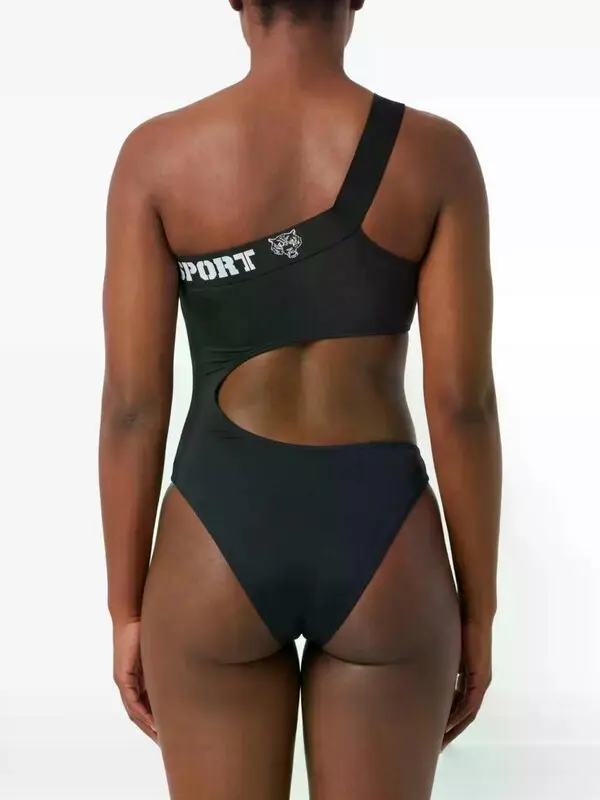 PLEIN SPORT Logo-tape One-shoulder Swimsuit