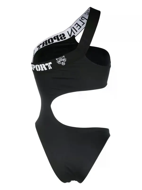 PLEIN SPORT Logo-tape One-shoulder Swimsuit