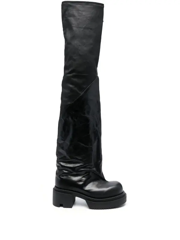Rick Owens Bogun 78mm Leather Flared Boots