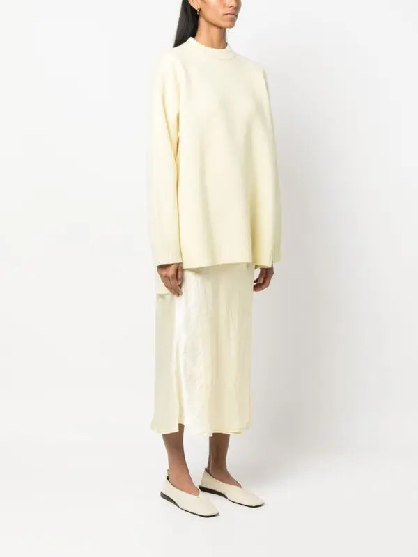 JIL SANDER Long-sleeve Crew-neck Wool Jumper - Yellow