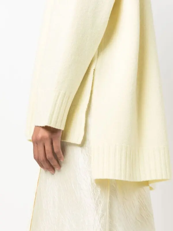 JIL SANDER Long-sleeve Crew-neck Wool Jumper - Yellow