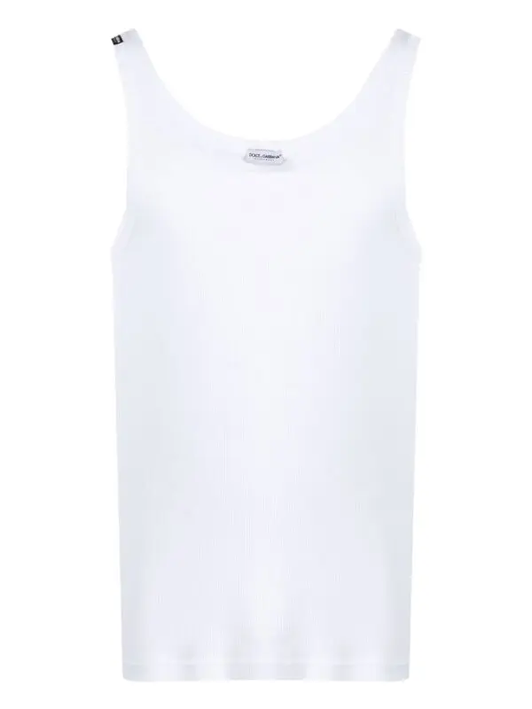 Dolce & Gabbana Marcello Ribbed-knit Tank Top - White