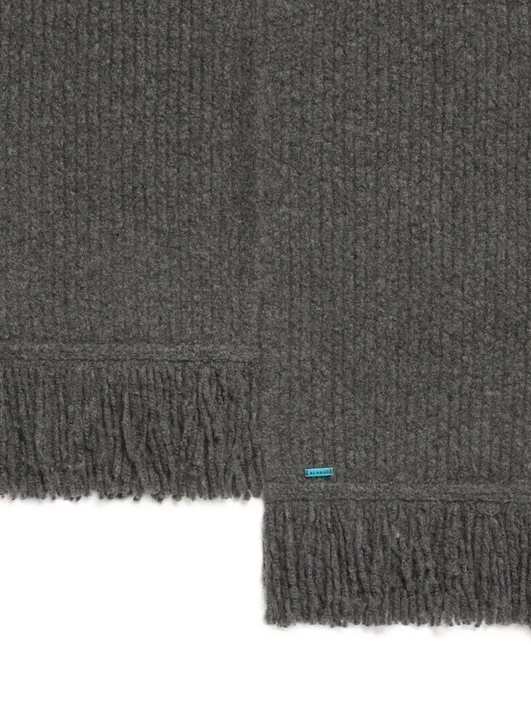 Alanui A Finest Ribbed Fringed Scarf - Grey