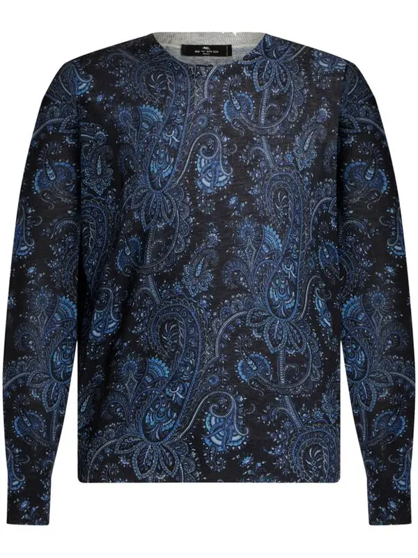 Etro Paisley-patterned Jumper - Blue