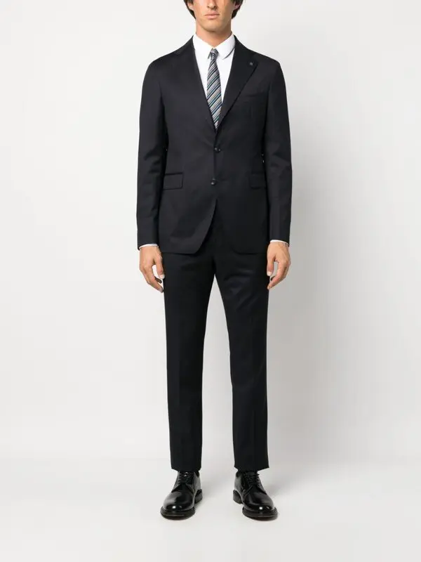 Tagliatore Logo-plaque Virgin-wool Single Breasted Blazer