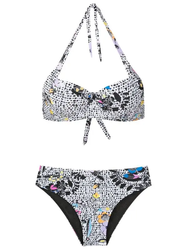 AMIR SLAMA Floral-print Halterneck Bikini - Multicolour