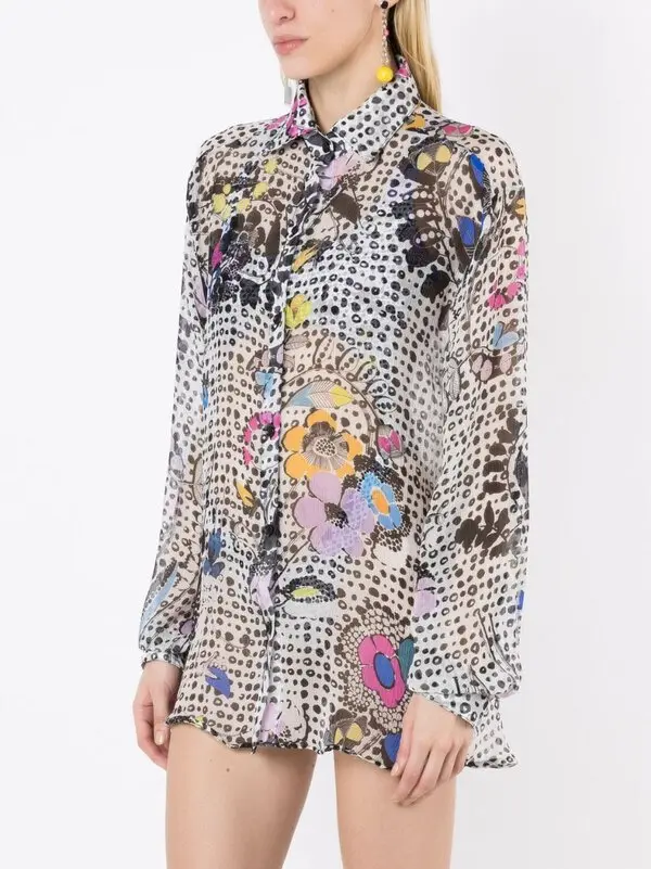 AMIR SLAMA Graphic-print Silk Shirt