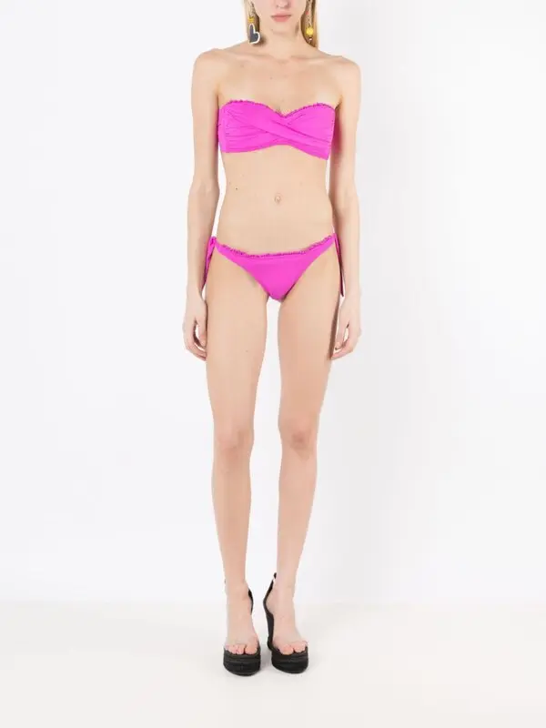 AMIR SLAMA Beaded-trim Bandeau Bikini
