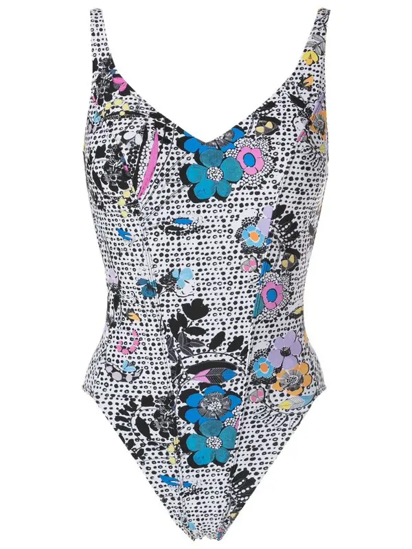 AMIR SLAMA Graphic-print Swimsuit - Multicolour