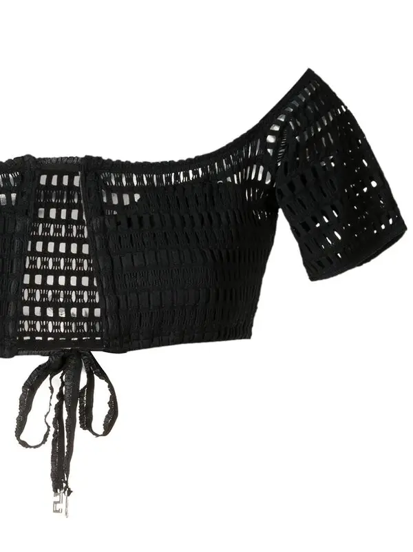 AMIR SLAMA Open-knit Off-shoulder Bikini Set