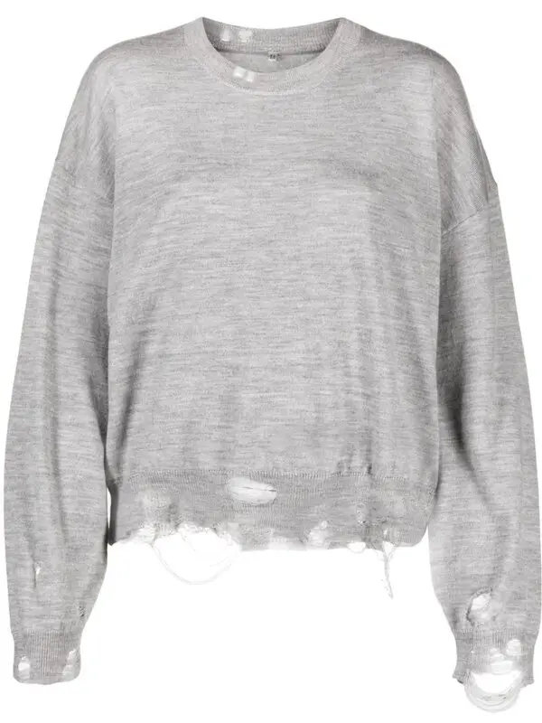 R13 Distressed Merino Wool Jumper