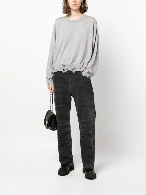R13 Distressed Merino Wool Jumper