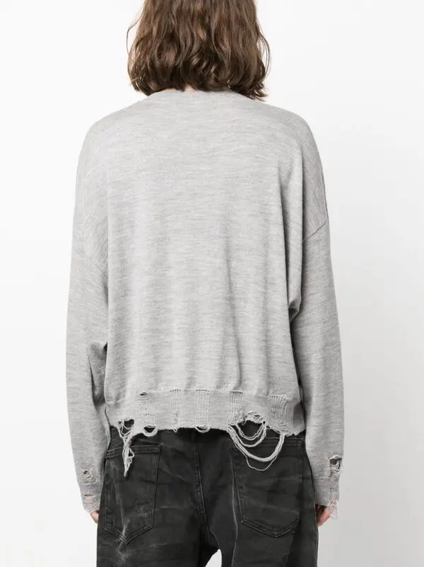 R13 Distressed Merino Wool Jumper