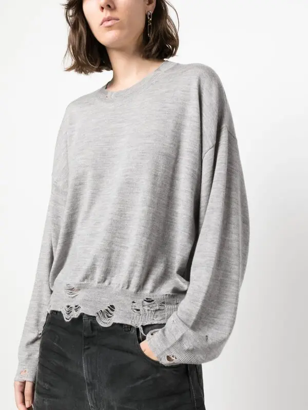 R13 Distressed Merino Wool Jumper