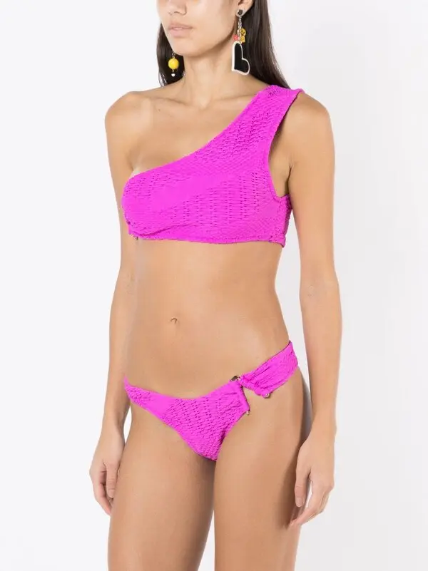AMIR SLAMA Woven One-shoulder Bikini Set